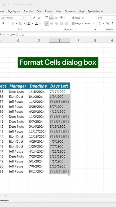 create track deadline in Excel #shorts - YouTube