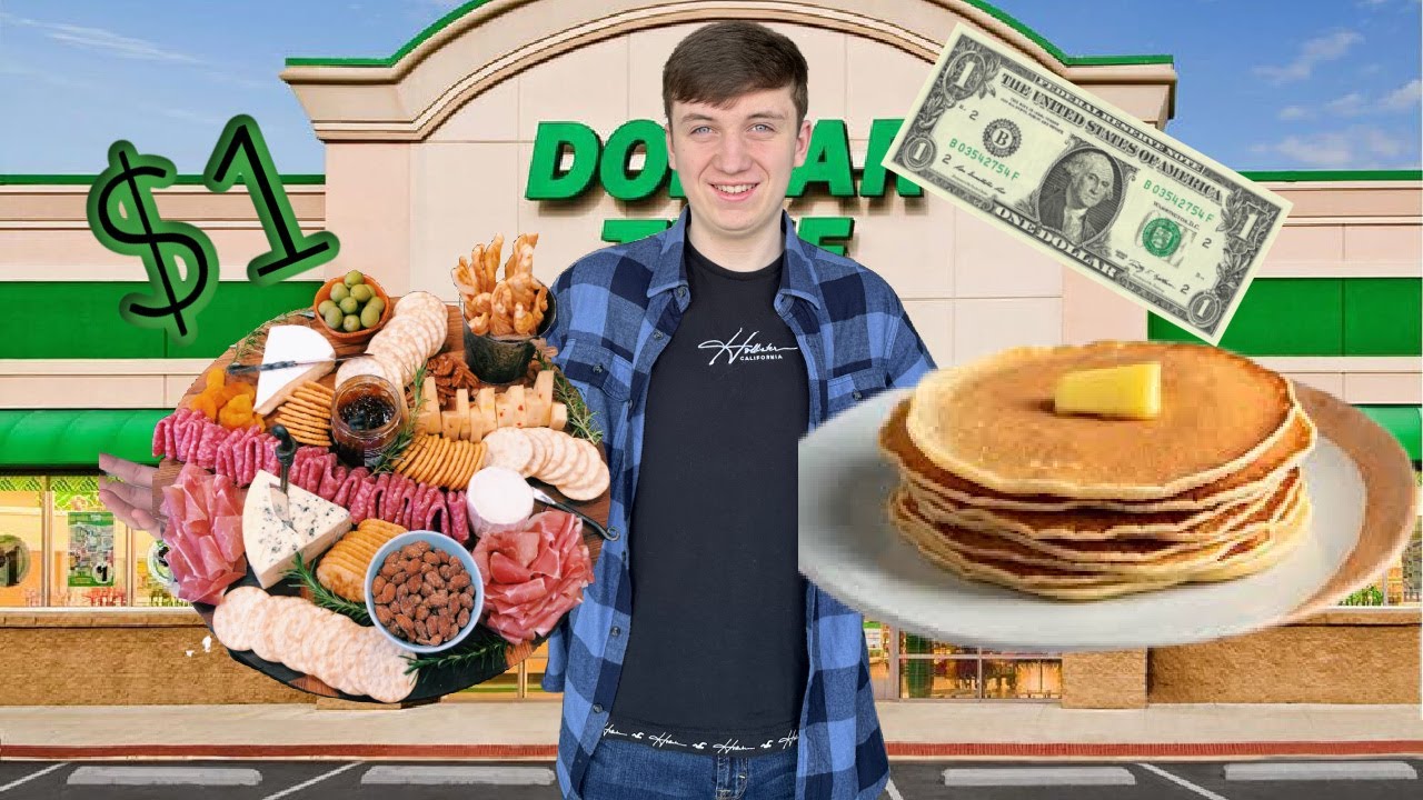 Eating At The Dollar Store For 24 Hours - YouTube