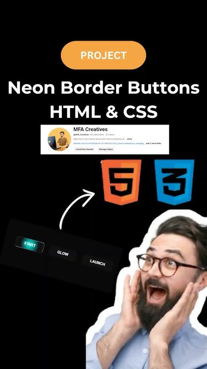 Neon Border Buttons with Hue Animation ⚡ | Pure CSS Magic! #shorts - YouTube