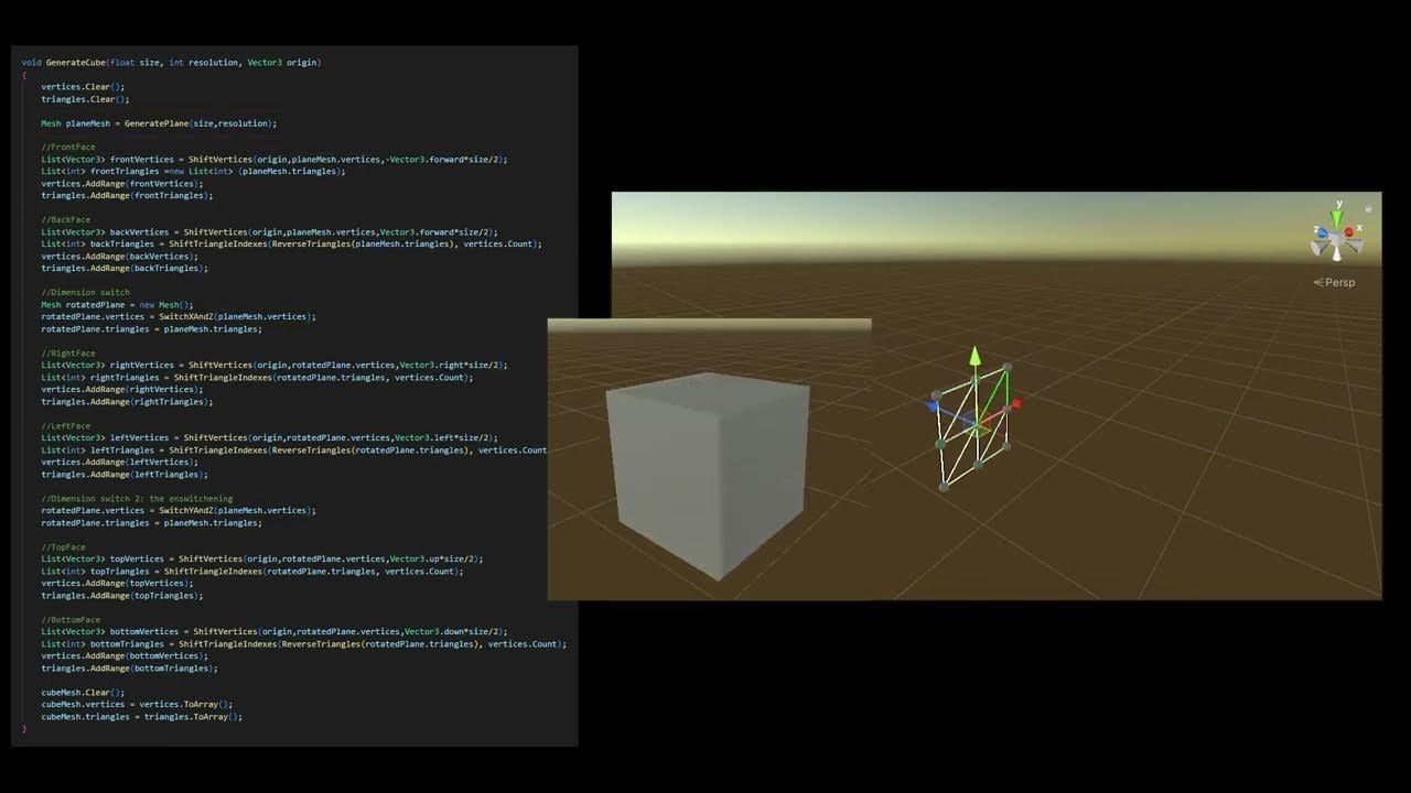 How to draw a cube in Unity with Mesh Renderer (Featuring a sphere ...