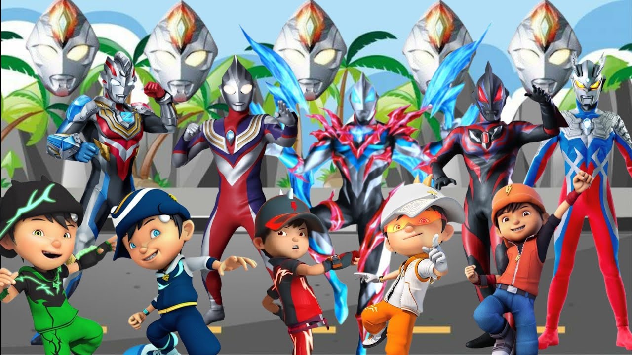 memasangkan topeng ultraman di boboiboy, boboiboy berubah jadi ultraman ...
