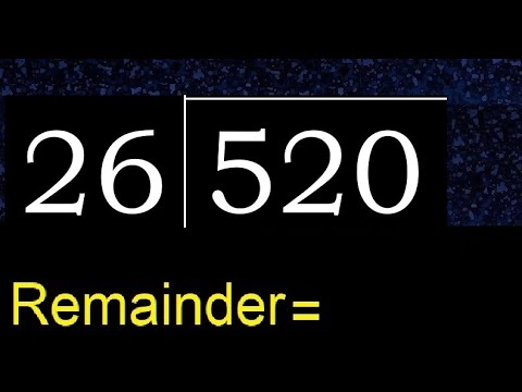 Divide 520 by 26 , remainder . Division with 2 Digit Divisors . How to ...