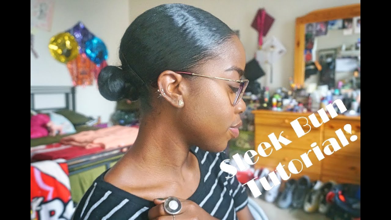 Natural Hair - Sleek Bun Tutorial! - YouTube