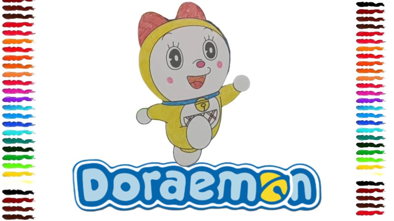 Doraemi from Doraemon cartoon colouring. Easy step-by-step tutorials. # ...