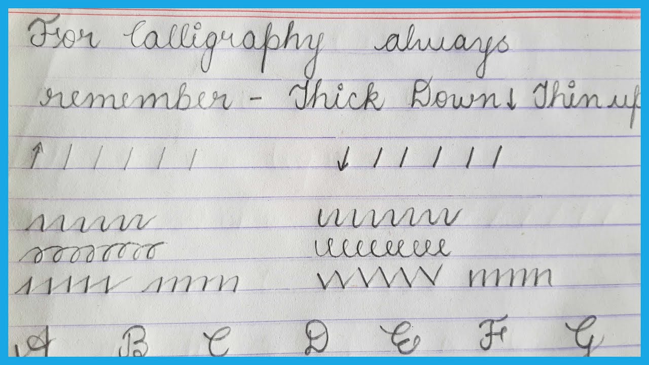 Calligraphy Alphabets | Pencil Calligraphy for Beginners | Uppercase ...