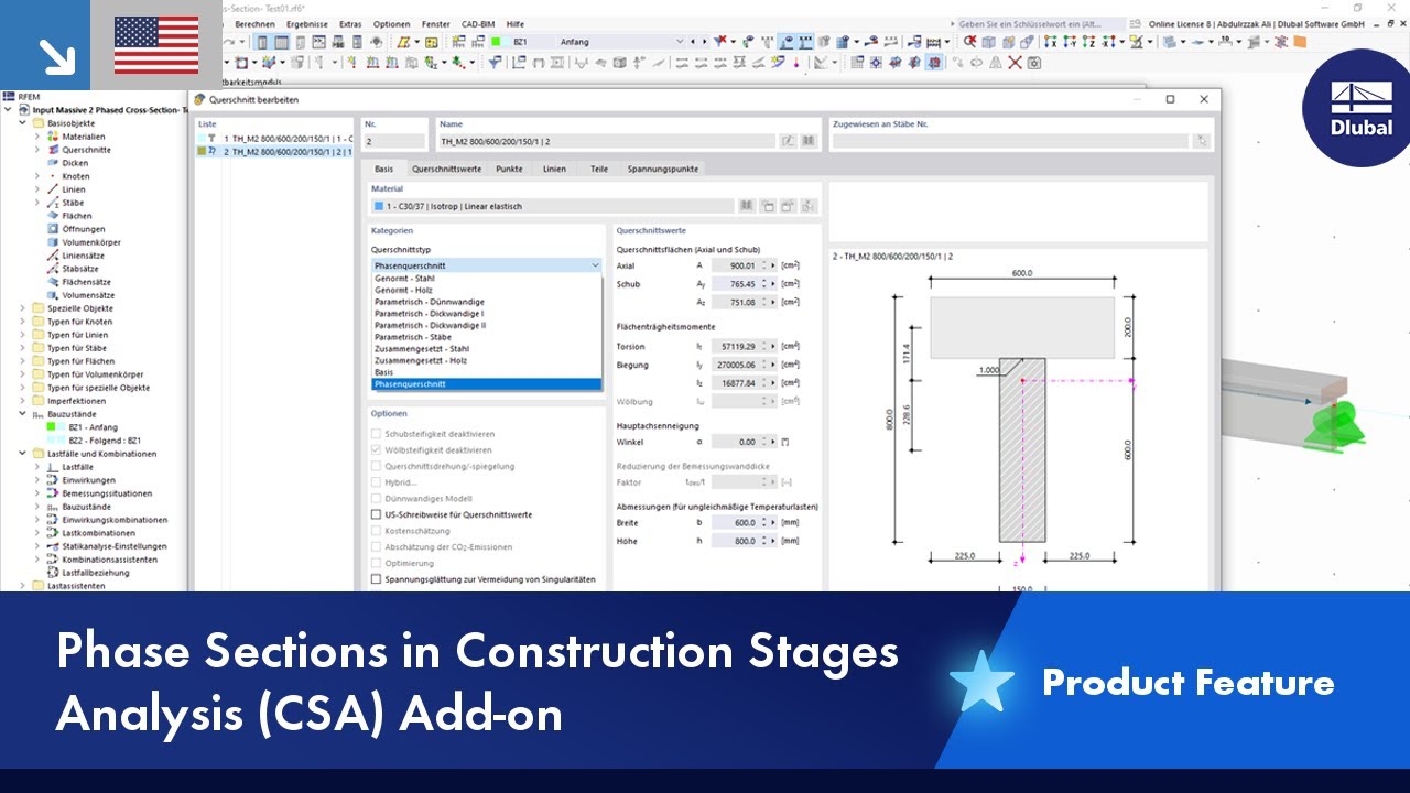Phase Sections in Construction Stages Analysis (CSA) Add-on - YouTube
