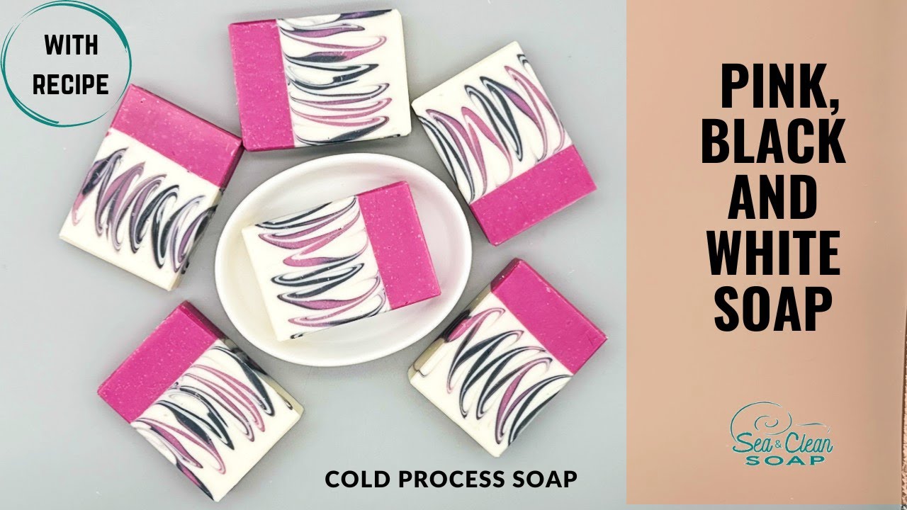 Pink, Black and White Cold Process Soap. With recipe - YouTube