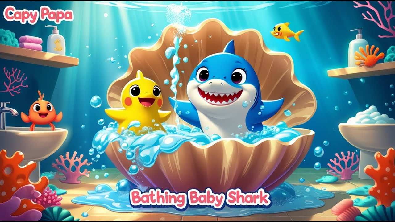 Let's Move with Baby Shark | Bathing Baby Shark | Best Nursery Rhymes ...