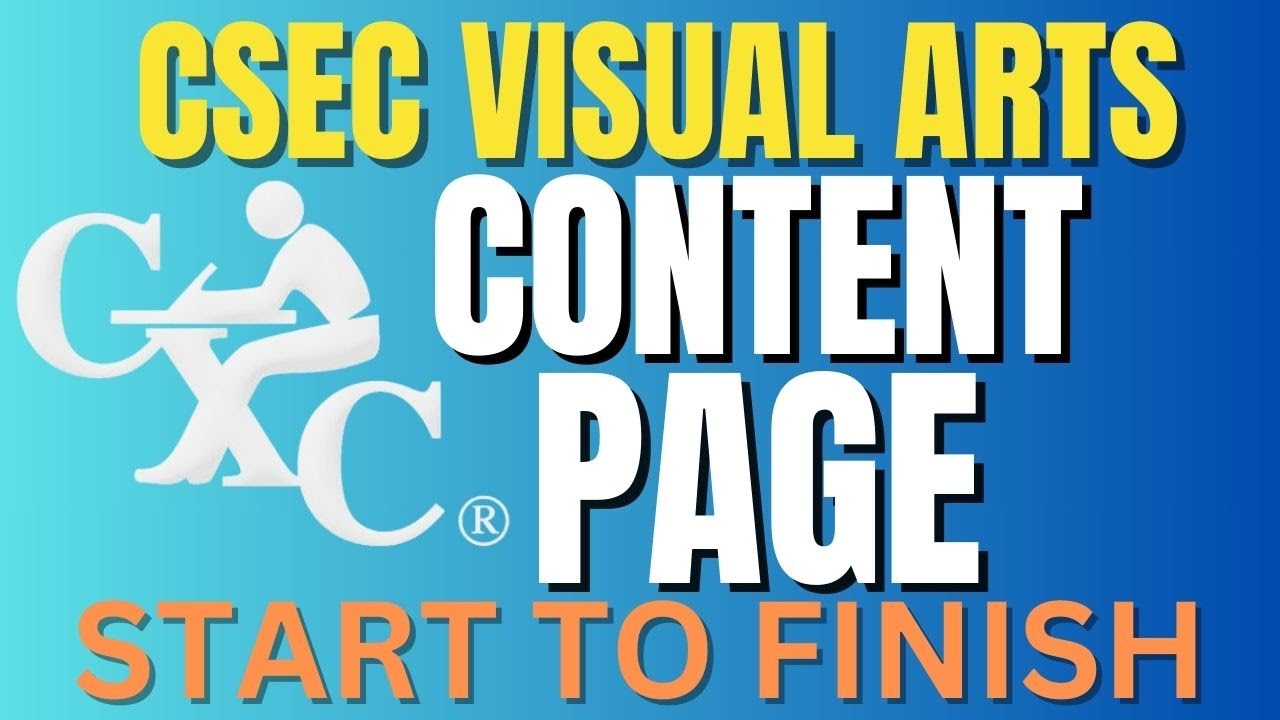 CONTENT PAGE: CSEC VISUAL ARTS JOURNAL - YouTube
