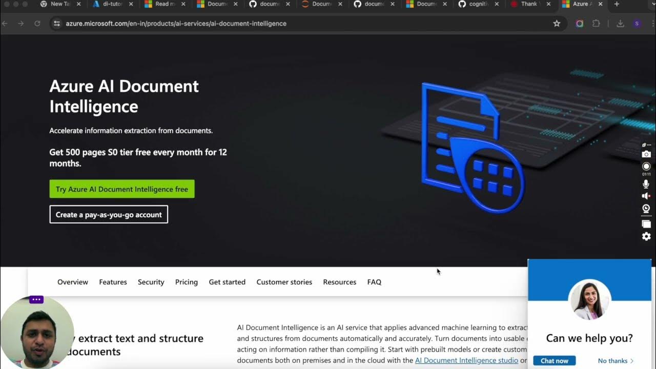 Azure AI Document Intelligence and prebuilt-read model - YouTube