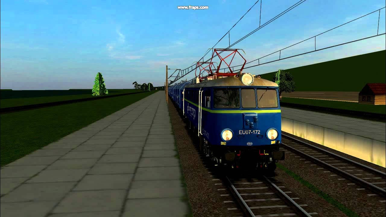 Przelot EU07-172 : MaSzyna - Sceneria Moczniki - YouTube