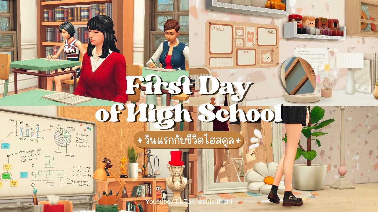 (Sims 4 Vlog) First Day of High School! 🐰🏫 วันแรกกับชีวิตไฮสคูลของยูกิ ...