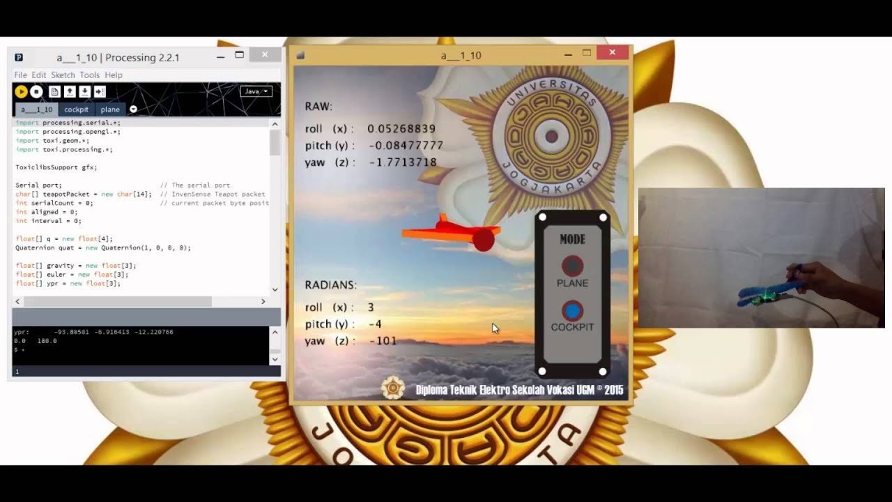 Desain Antarmuka GUI Sensor MPU 6050 Processing IDE (Akses Gyroscope ...