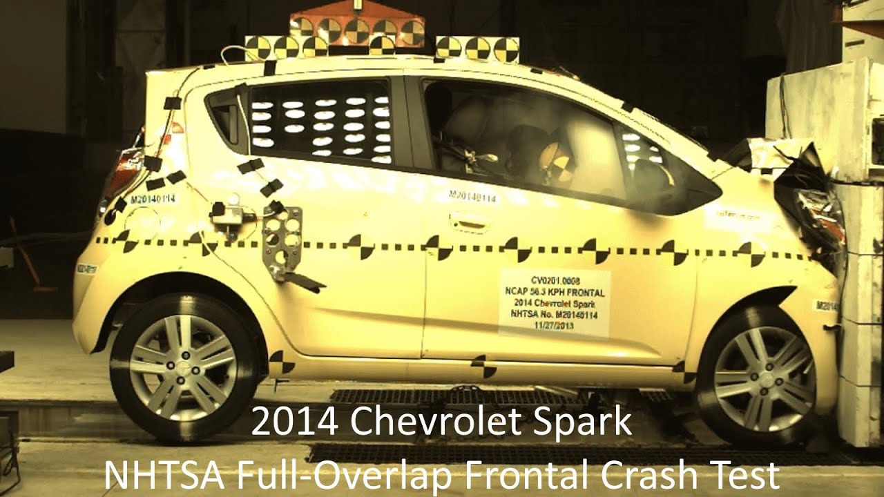 2013-2015 Chevrolet Spark NHTSA Full-Overlap Frontal Crash Test - YouTube