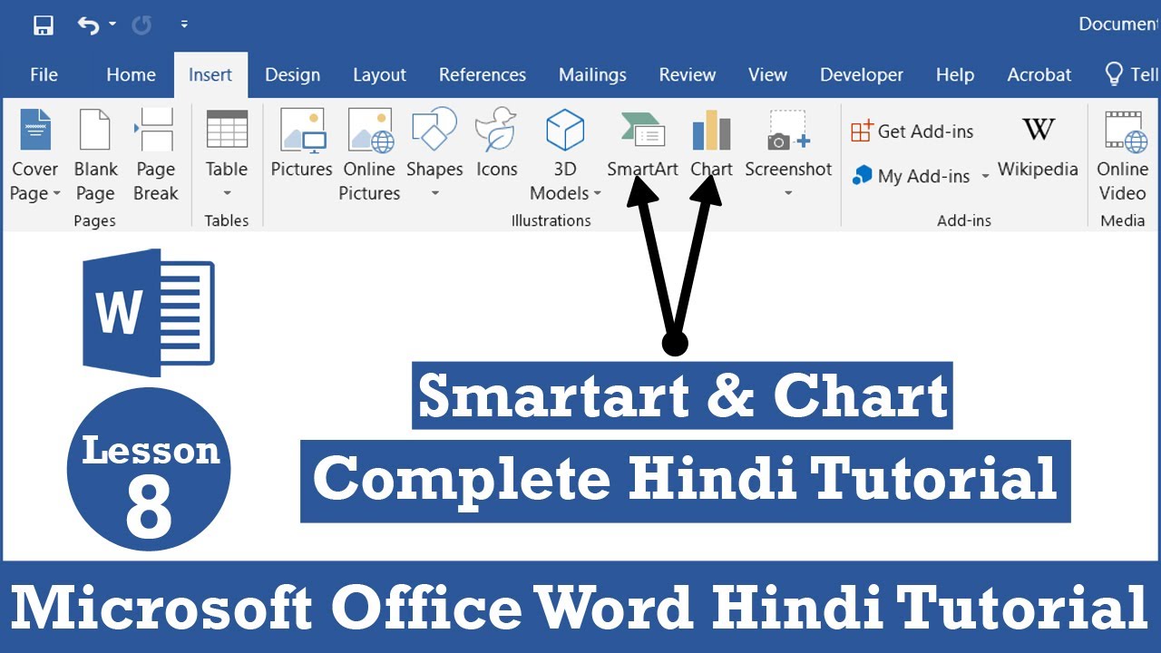Ms Word Lesson 8 || Complete Tutorial Smartart & Chart - YouTube