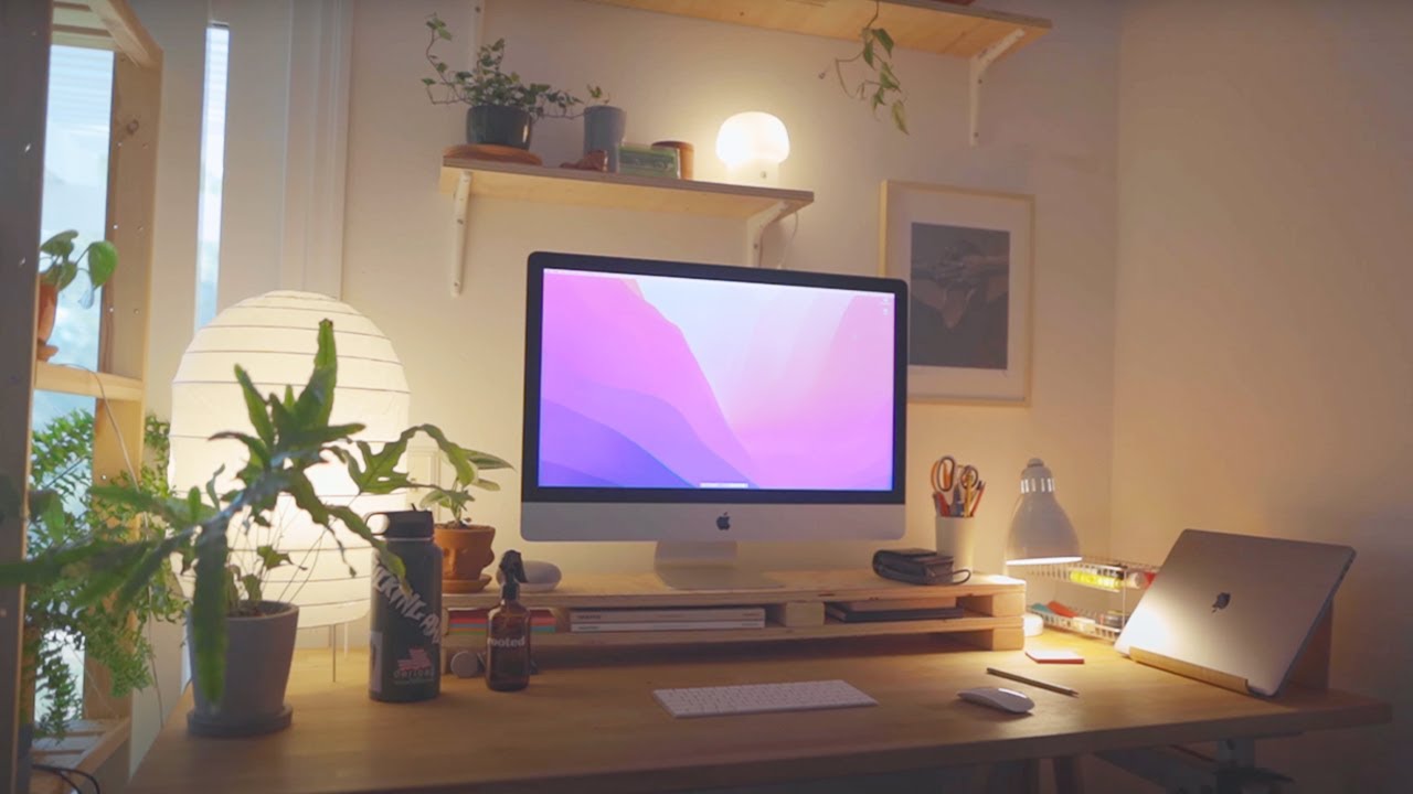 DIY Warm & Calm Desk Tour For Working From Home | Desk Makeover - YouTube