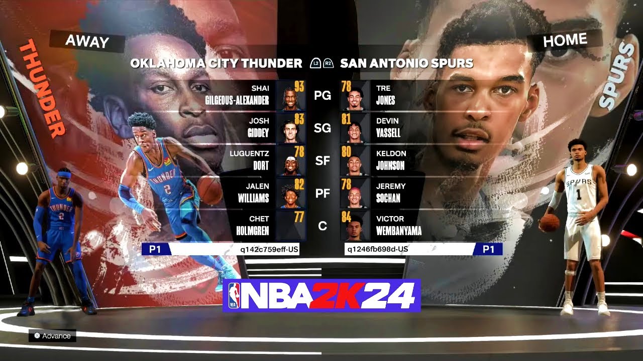 NBA 2K24 Next Gen Full Gameplay Thunder vs Spurs 4K (nba 2k24 gameplay ...