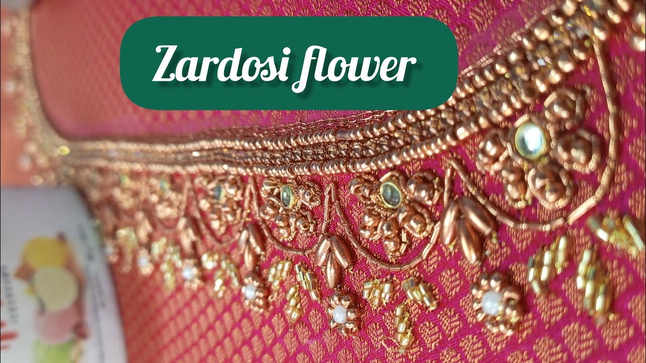 how to make zardosi work at home || easy method zardosi flower making ...