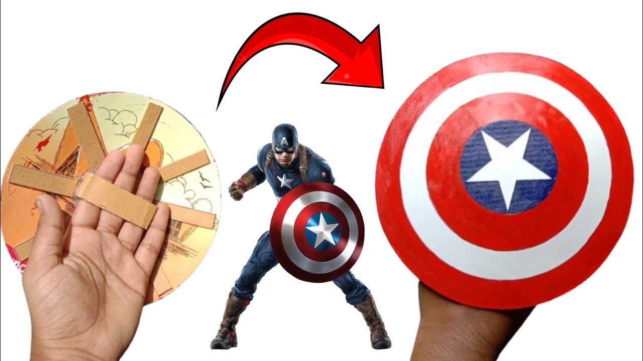 How to make captain america shield with paper/very easy to make - YouTube