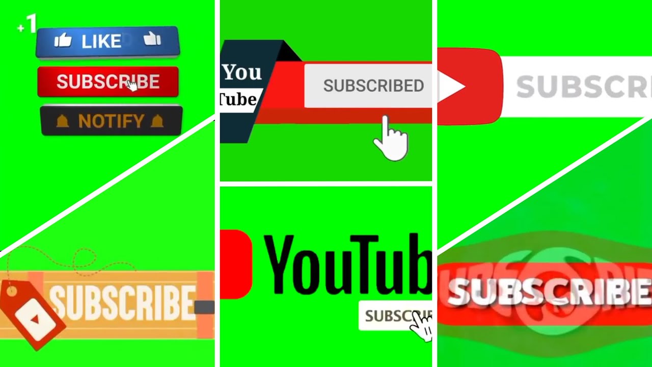 Subscribe Button Green Screen Part IX | Chroma Key Subscribe Button ...