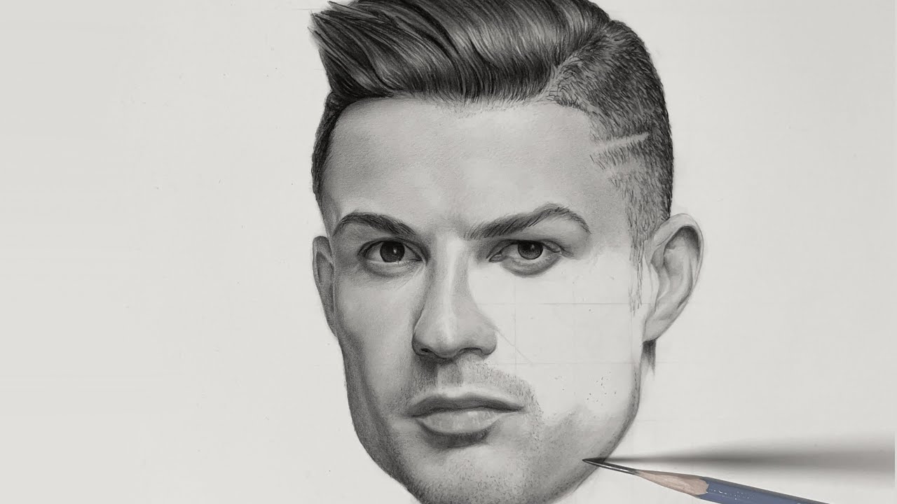 Shading process in REALTIME - portrait drawing - YouTube