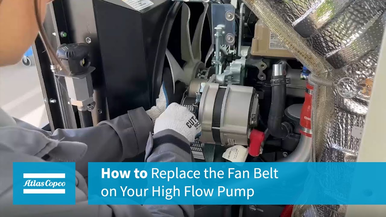 How to Replace the Fan Belt on Your High Flow Pump (Atlas Copco PAC F44 ...