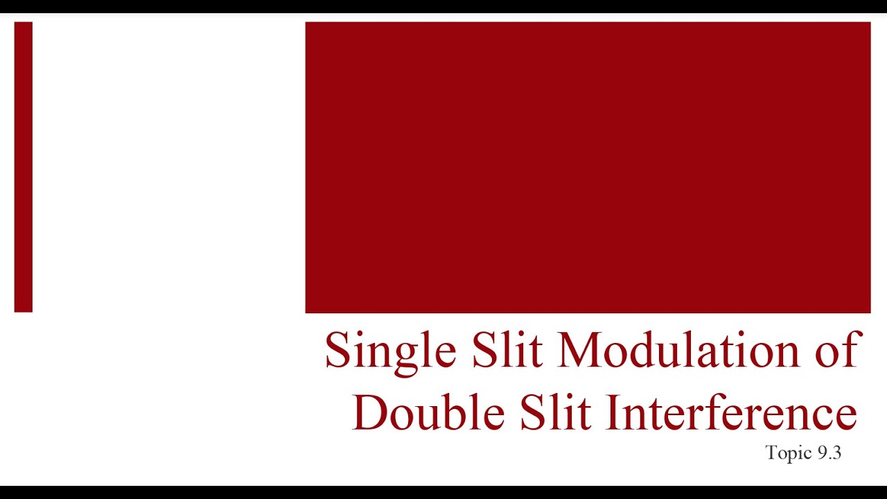 Single Slit Modulation of Double Slit Interference - YouTube