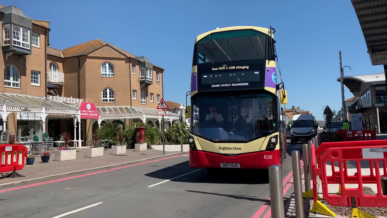 Brighton & Hove Bus Route 7 Departing Brighton Marina - YouTube