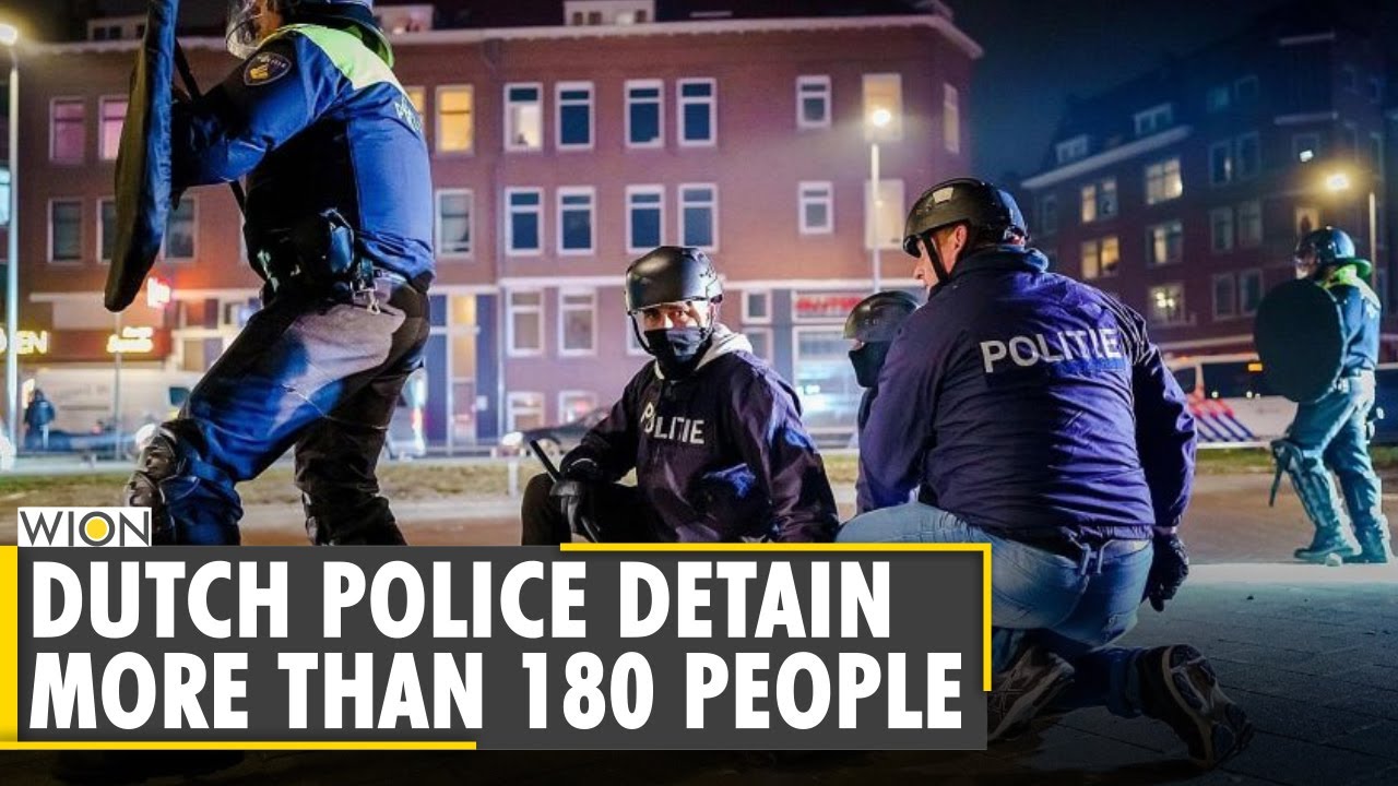 Netherlands: Explosion seen as anti-lockdown protesters run from Dutch ...