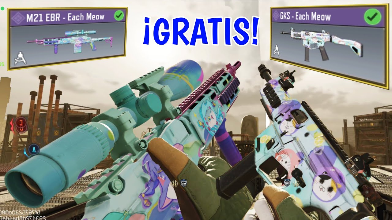 Gratis skins épicas de la M21 EBR y GKS Each Meow - COD Mobile - YouTube