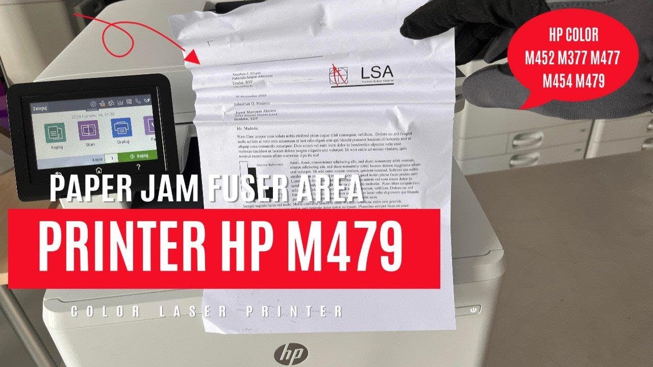Paper jam Fuser Area Printer HP M452 M377 M477 M454 M479 ASMR - YouTube