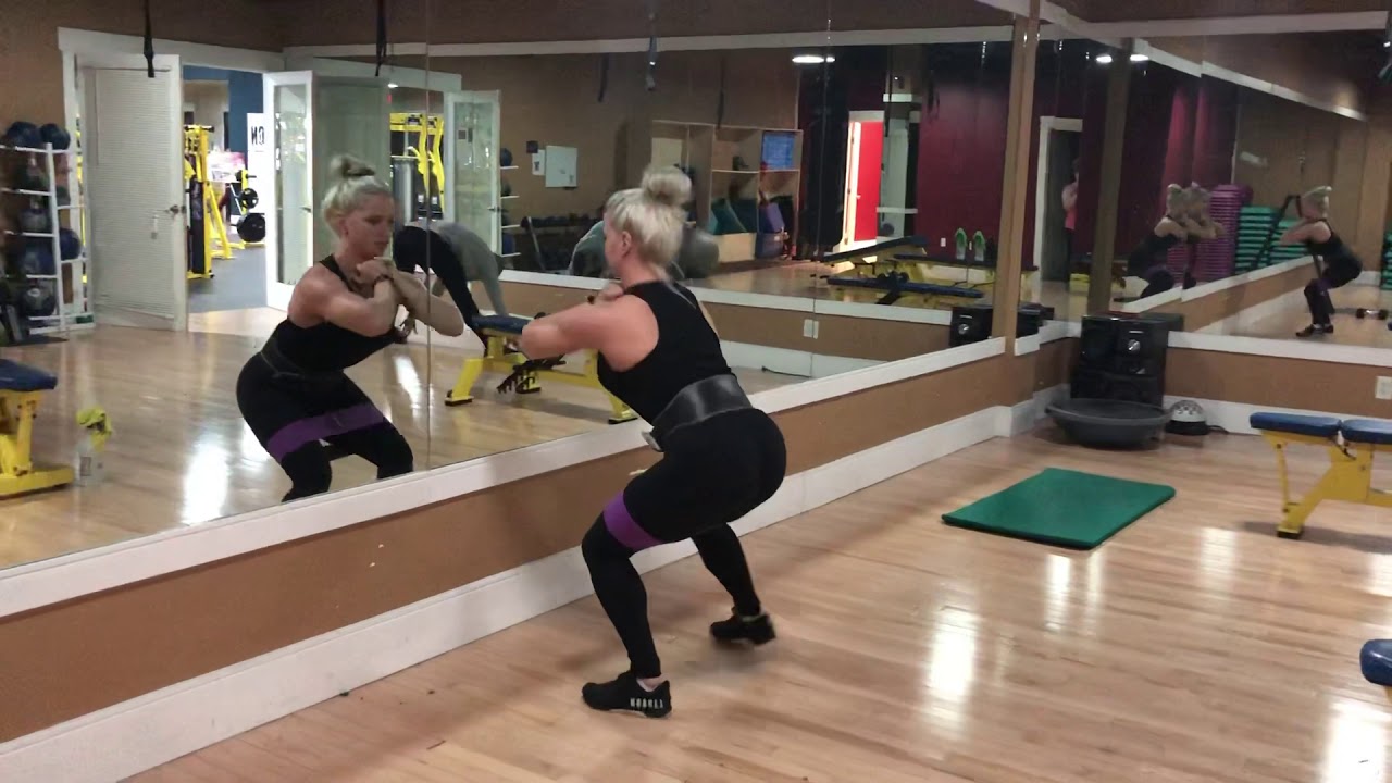 Banded Lateral Squat Walks - YouTube