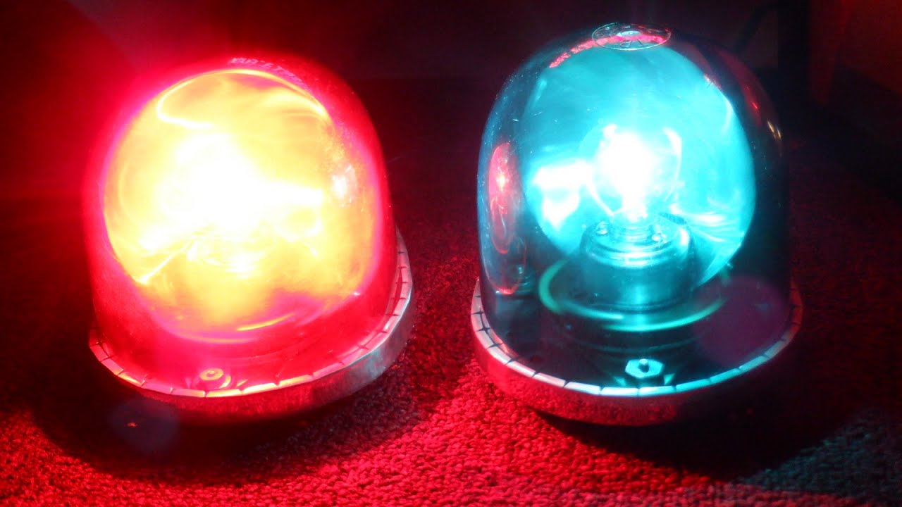 Red & Blue Federal Signal FB1 FireBall TearDrop Warning Light - YouTube