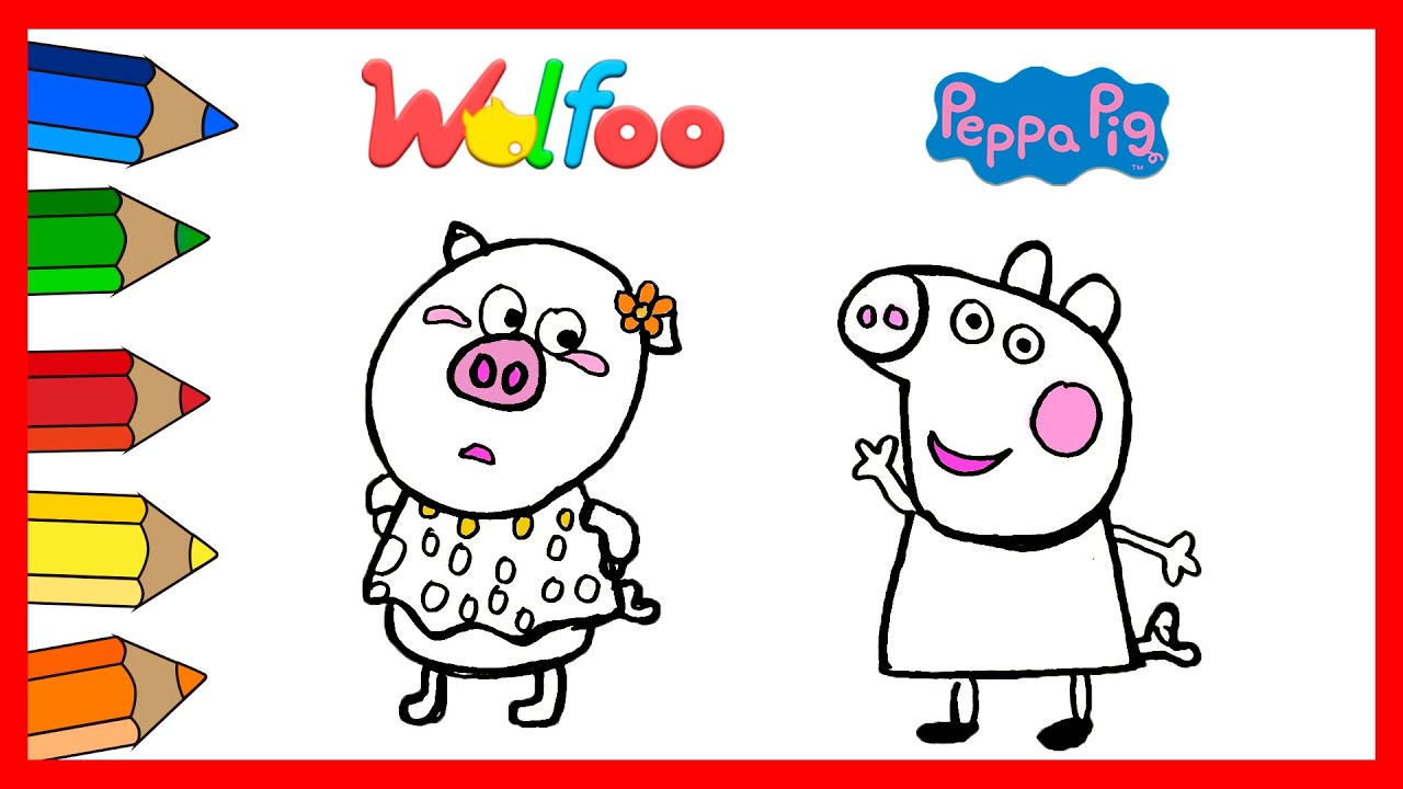 Como Dibujar a Peppa Pig - Peppa y Nancy Wolfoo - 🐷🐺 - Dibujos simple ...