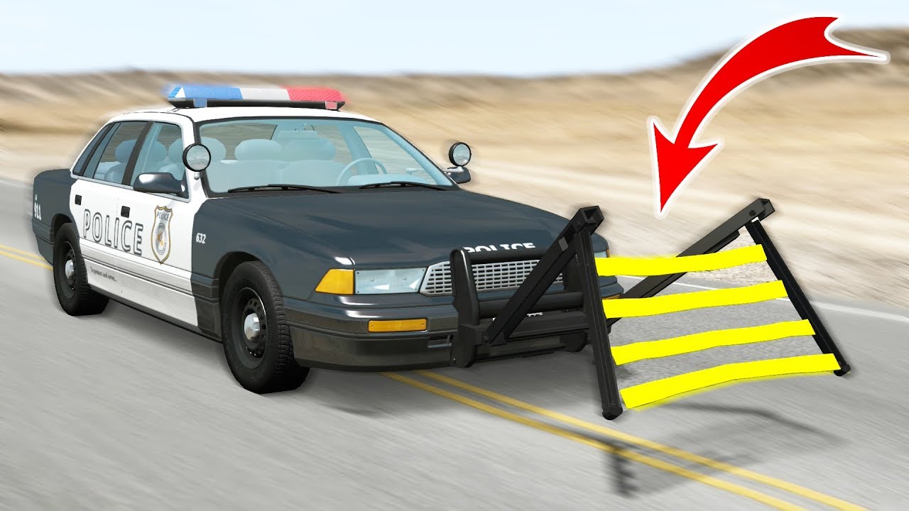 Police Takedowns With Wheel Grabber - BeamNG drive - YouTube
