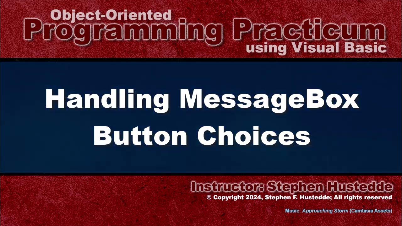 OOP Programming (VB) - 04J Handling MessageBox Buttons - YouTube
