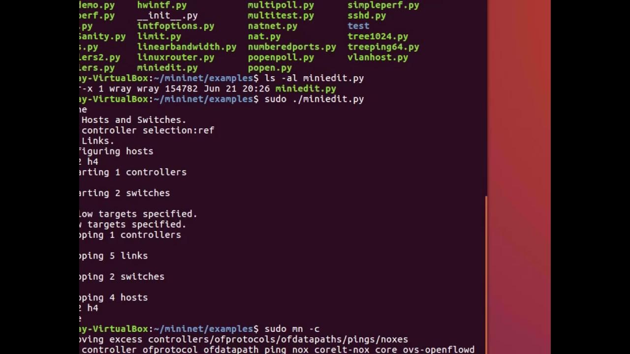 Mininet Miniedit example - YouTube