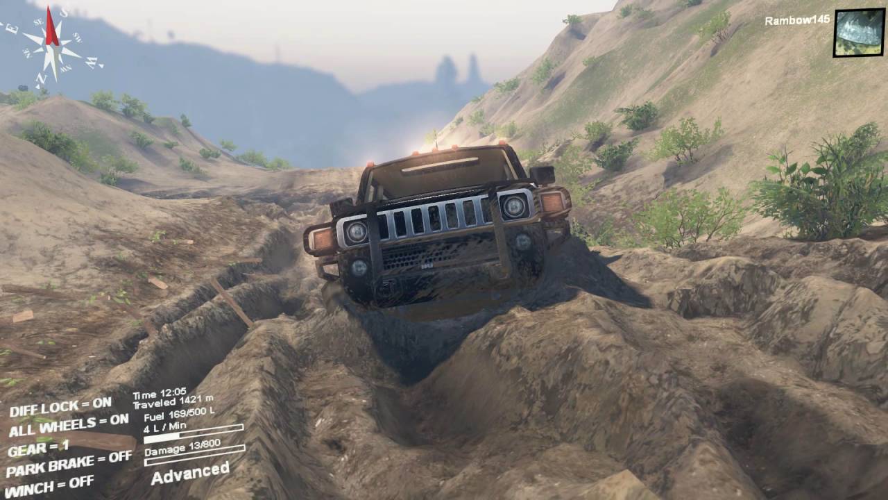 Spintire Super long Humvee And A 4X4 Van Lifted - YouTube