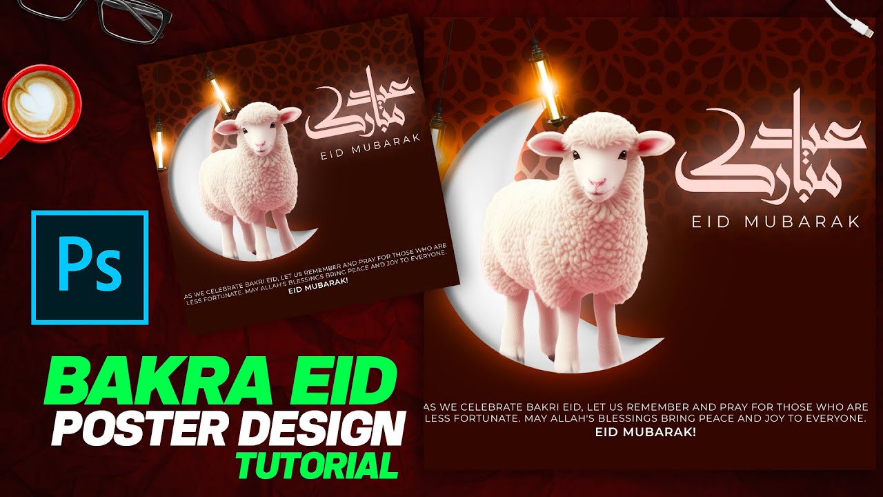 Bakra Eid Design | Eid Ul Adha Social Media Post 2025 in Photoshop ...