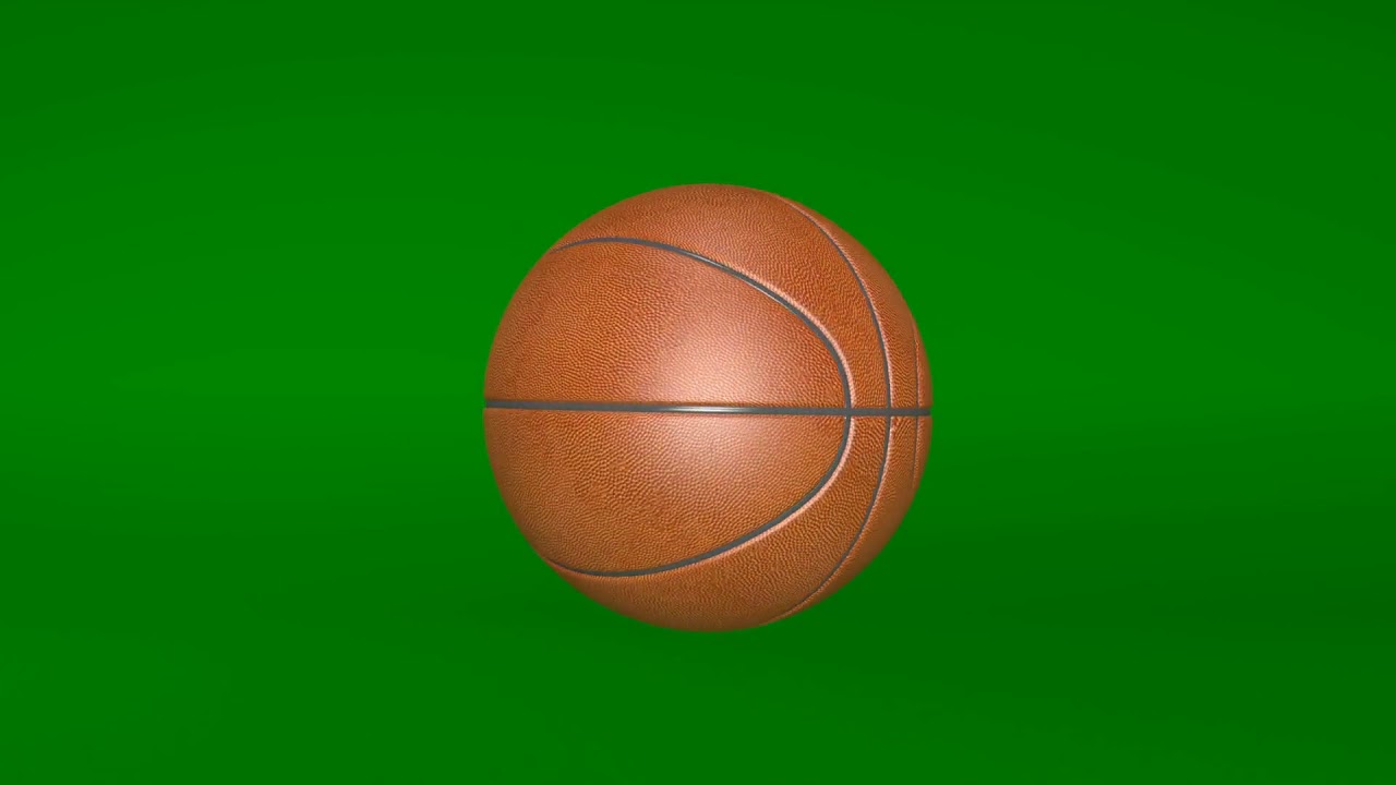 basketball spinning ball sports equipment isolated on green - YouTube