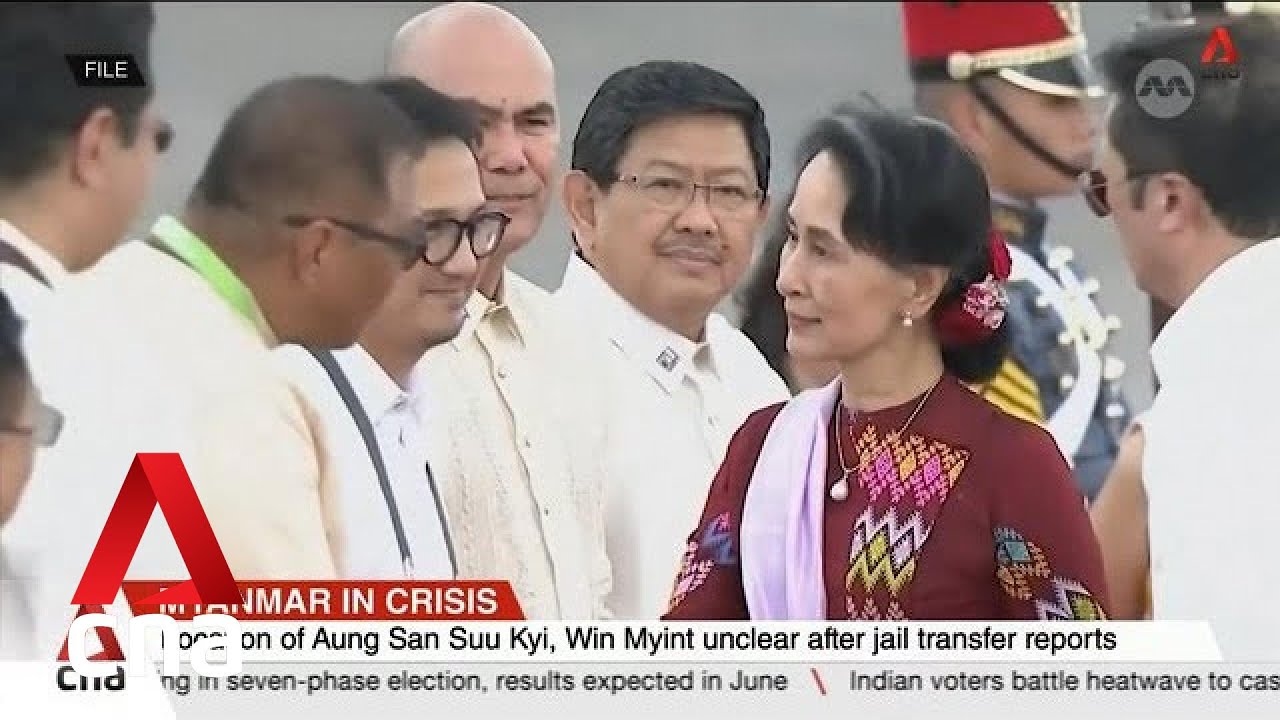 Location of Myanmar's Aung San Suu Kyi, Win Myint unclear after jail transfer reports - YouTube
