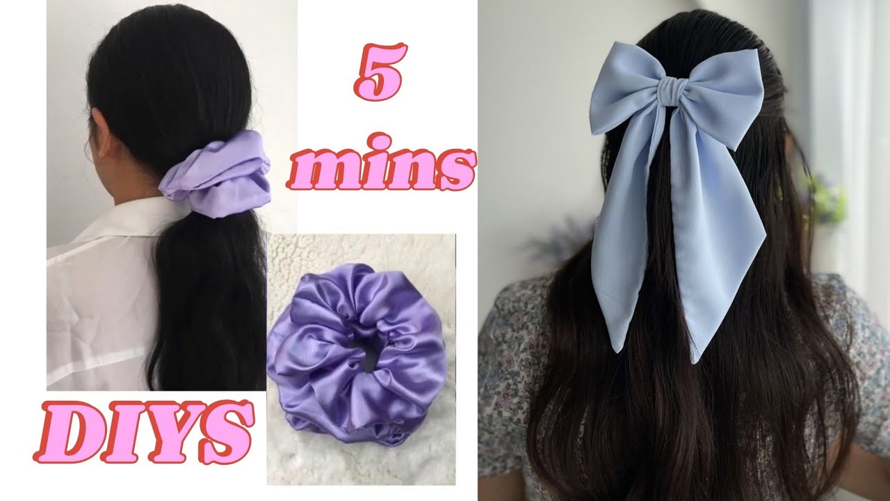 5 mins DIY Hair accessories tutorial for beginners |Hair Bow and ...