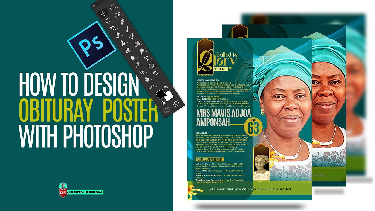 HOW TO DESIGN FUNERAL/MEMORIAL POSTER WITH PHOTOSHOP 2024
