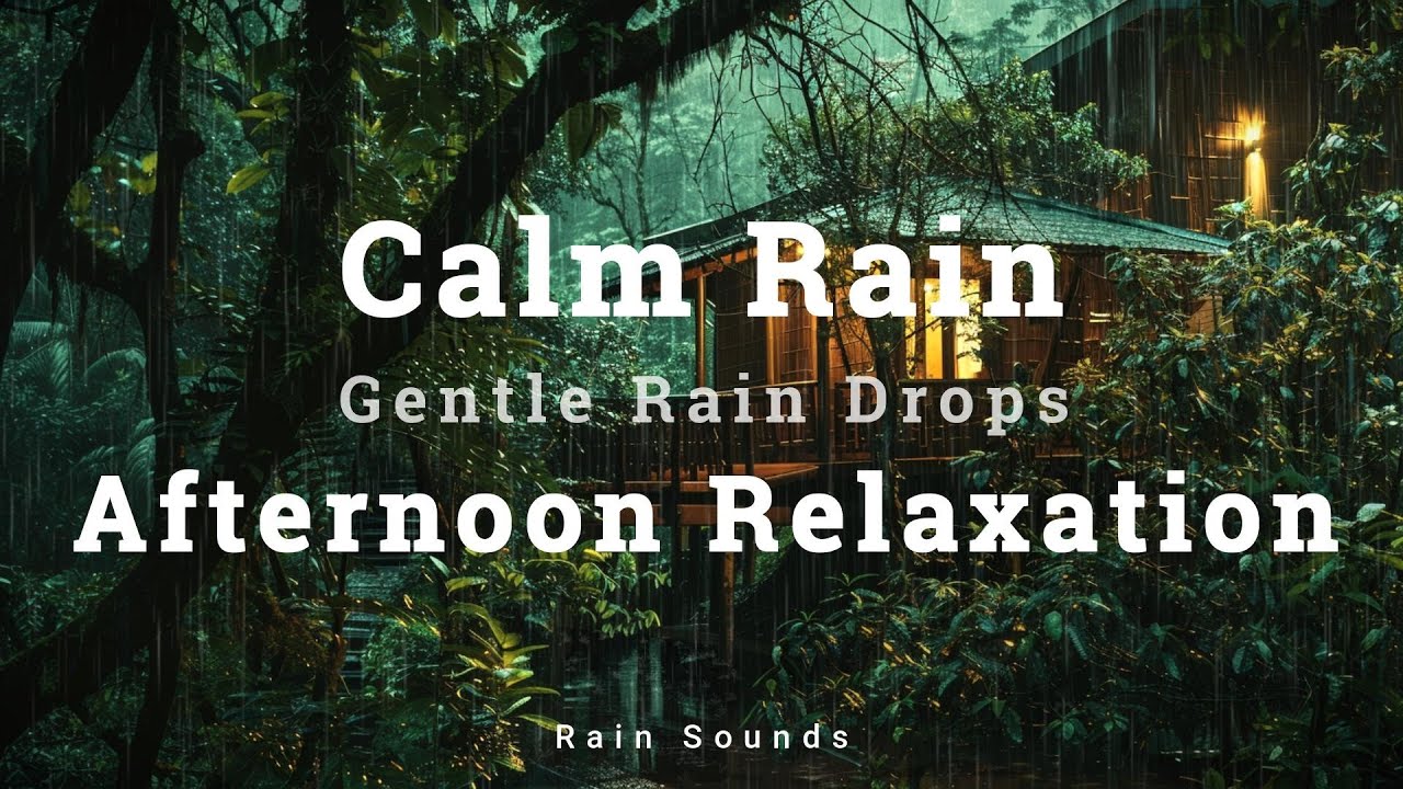 Calm, Heavy Rain. A Deeply Relaxing Splash of Raindrops. For afternoon ...