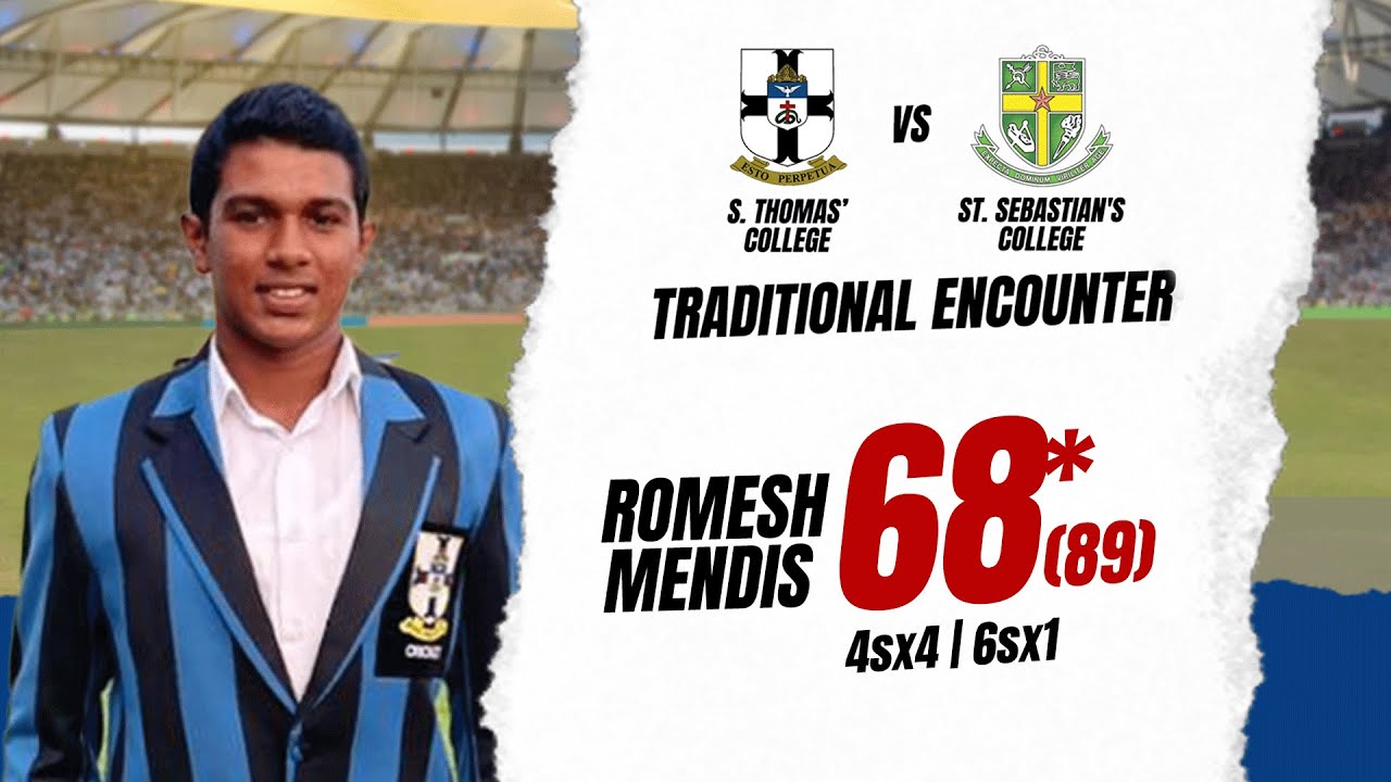 Romesh Mendis 68*(89) vs St. Sebastian's College | Traditional Cricket ...