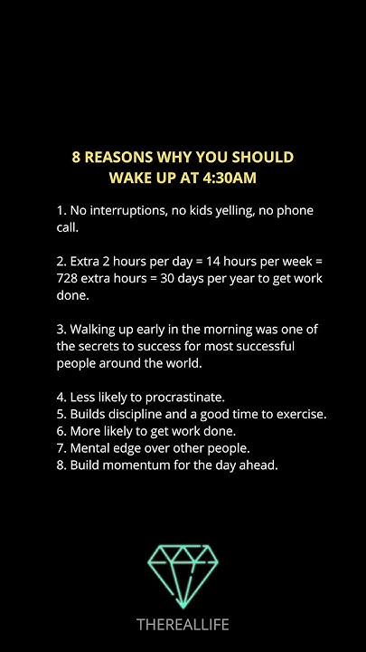 8 REASONS WHY YOU SHOULD WAKE UP AT 4:30AM #shortvideo #lawofattraction #successmind #psychology ...