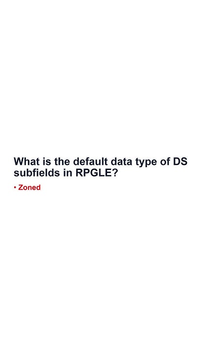 What Is The Default Data Type Of Ds Subfields In Rpgle As400 Youtube