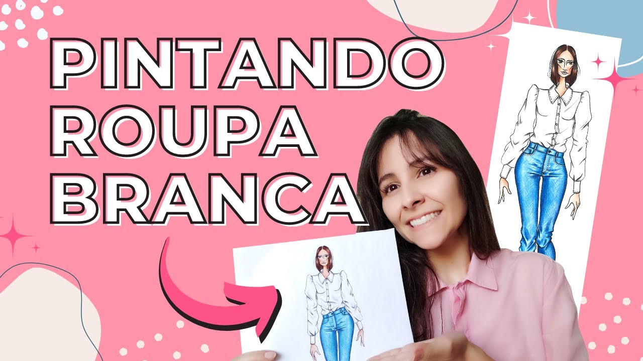 COMO DESENHAR ROUPA BRANCA? | Pintando camisa branca de croqui de moda ...