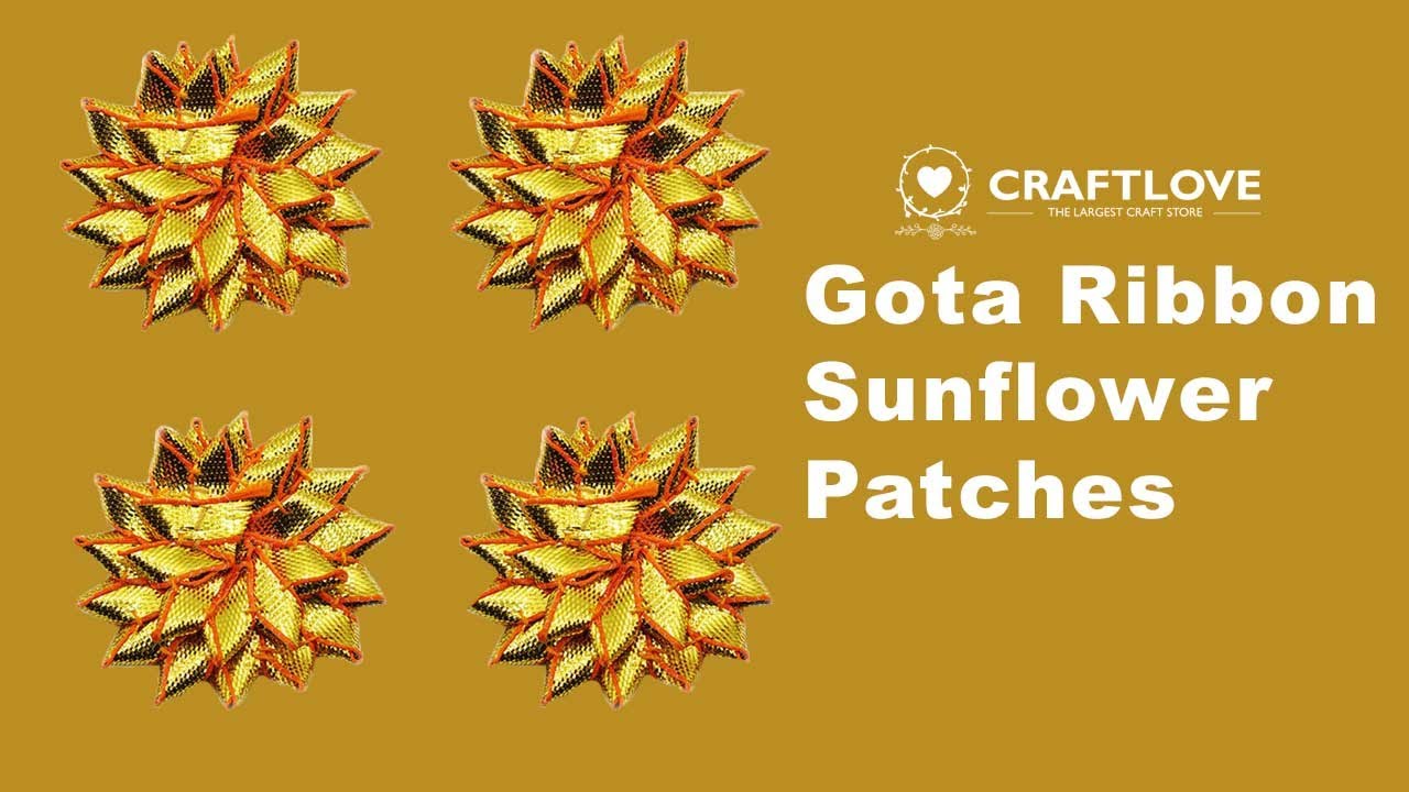 Gota Ribbon Sunflower Patches Appliques for Decoration Works, Art ...