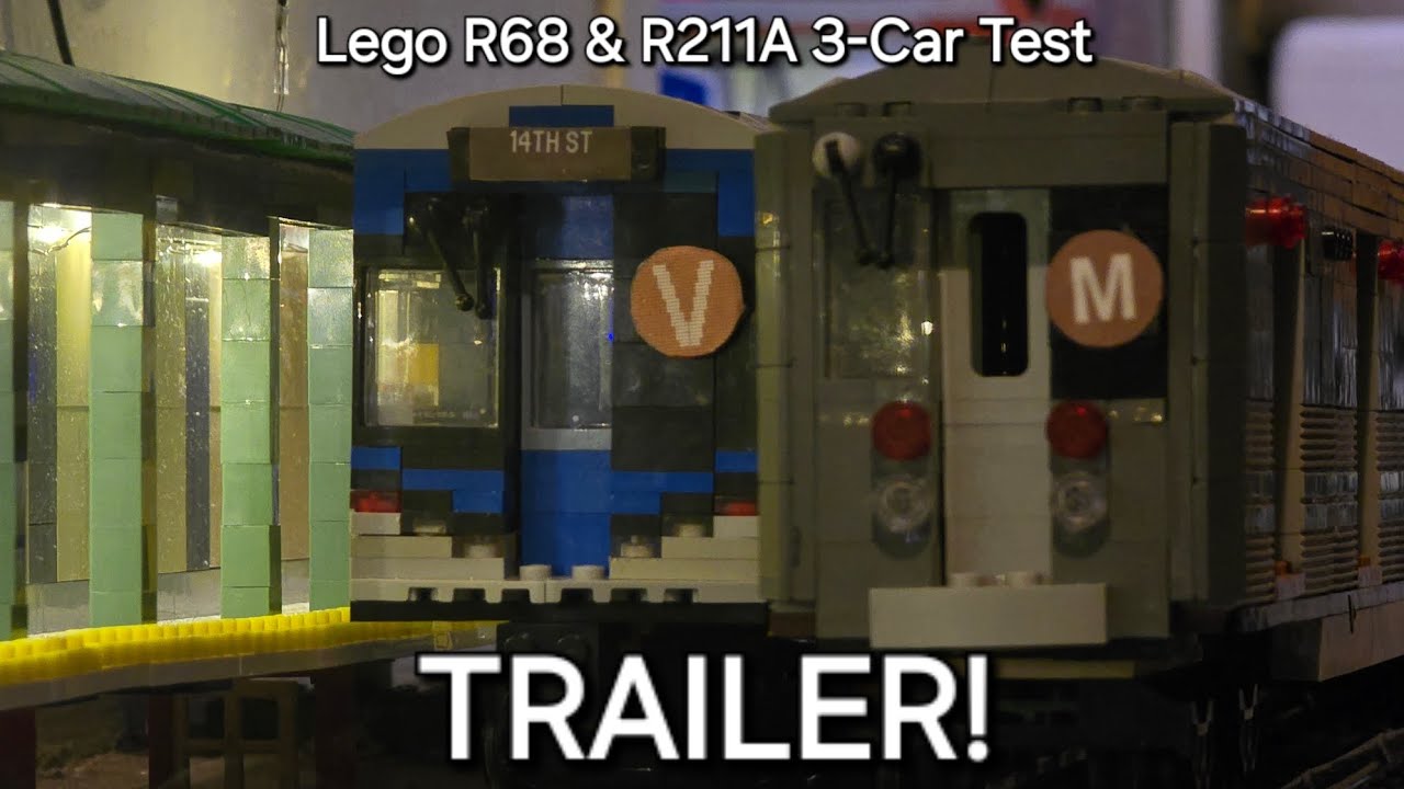 Lego MTA Subway Trailer!!! - Lego R68 & Lego R211A 3-Car test run ...